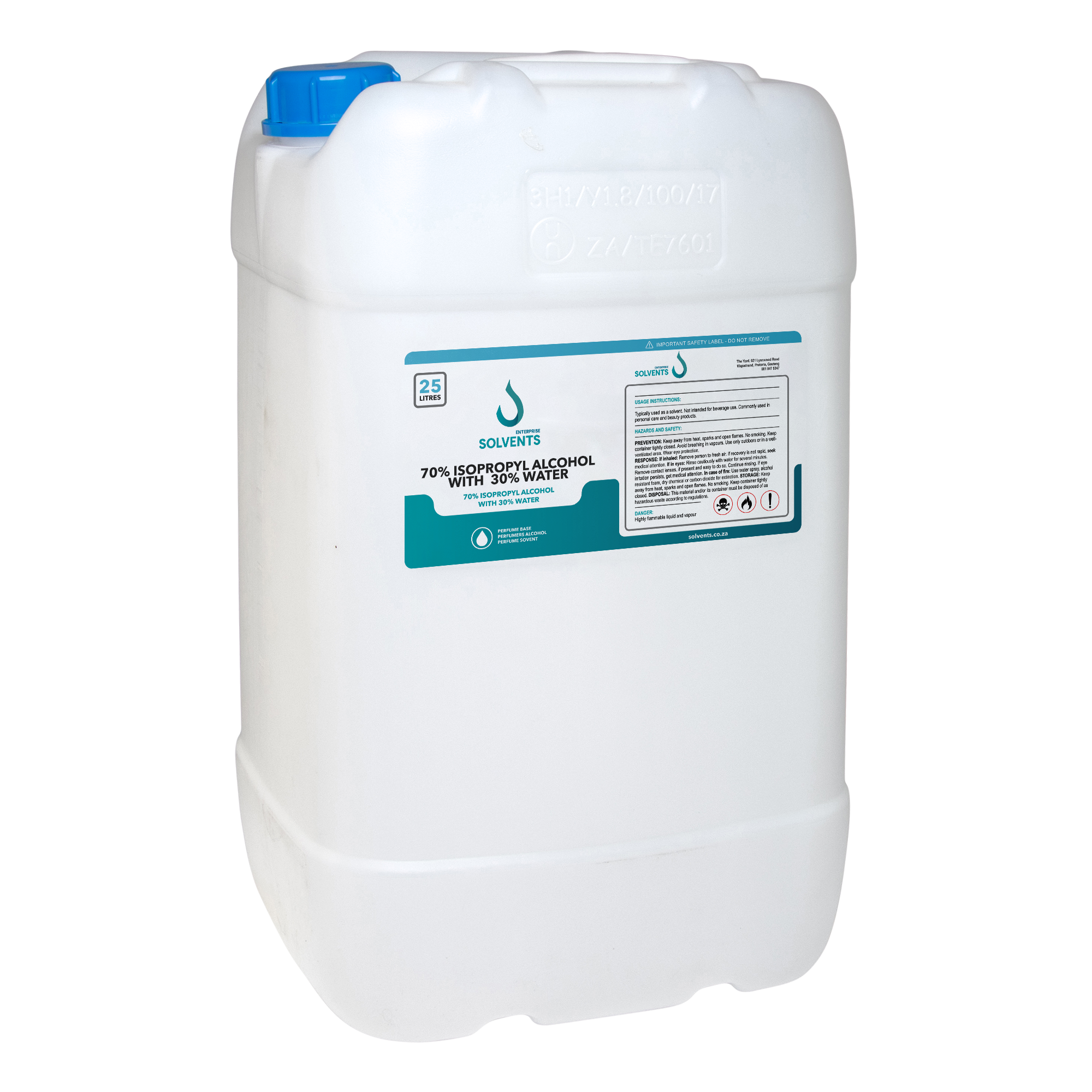 70% Isopropyl Alcohol (IPA) with 30% Distilled Water (25L)
